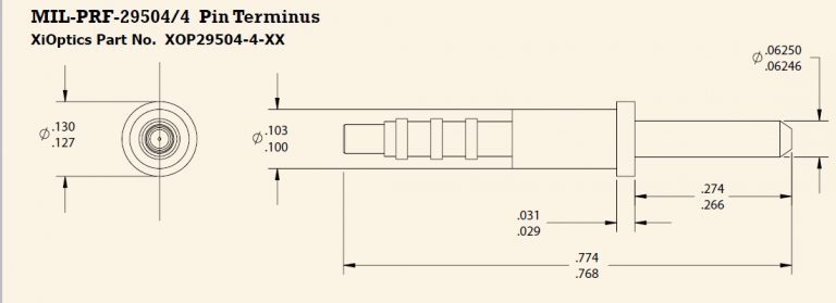 M29504 / 4 Pin Termini - XiOptics 29504 Optical Interconnects